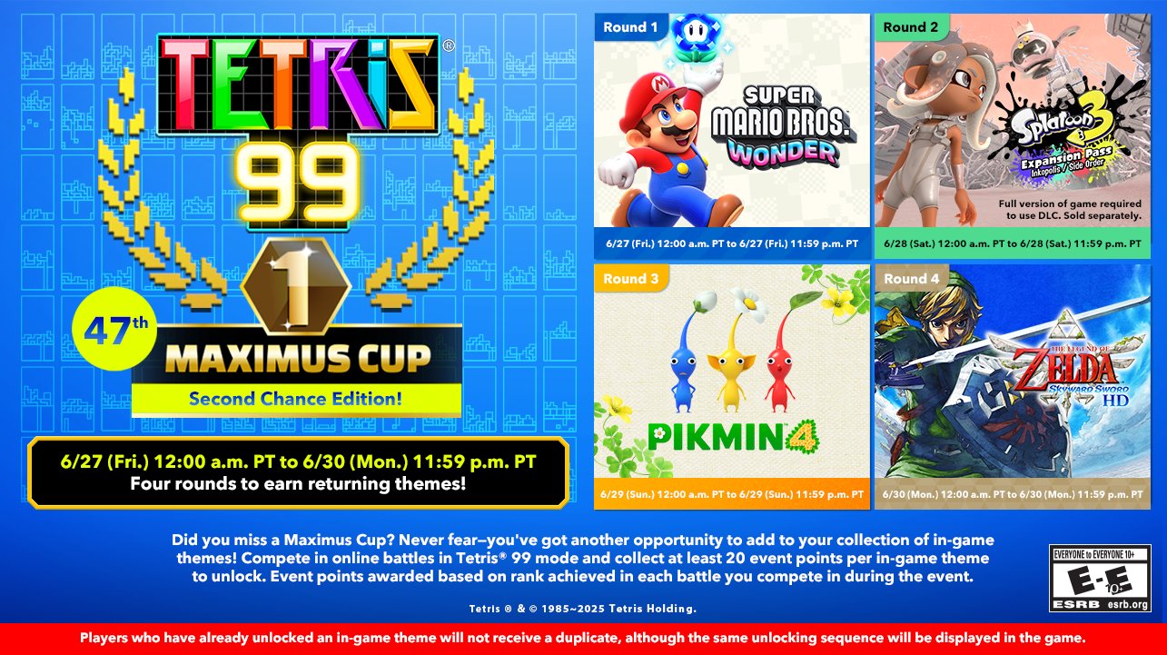 Tetris 99 | 47th MAXIMUS CUP Brings Back Four Exclusive Themes ...